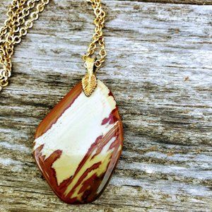 Jewelry | Vintage Brown Tan Agate Slice Pendant Striped | Poshmark